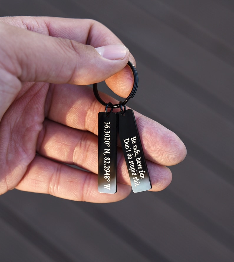 Personalized Keychain Metal Engraved Keychain Custom Engraved - Etsy