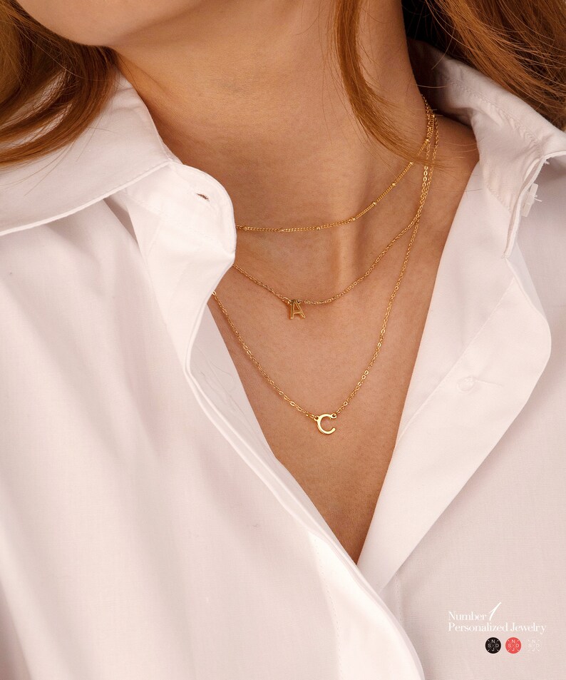 Initial Necklace for Women Letter Necklace Initial Jewelry - Etsy