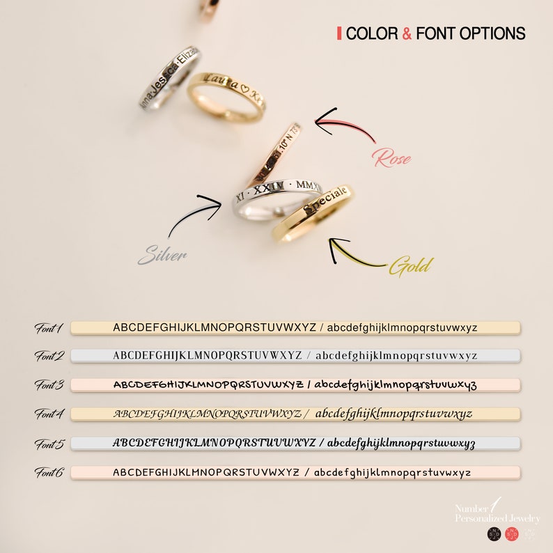 Rings for Women Personalized Word Ring Personalized Inside - Etsy