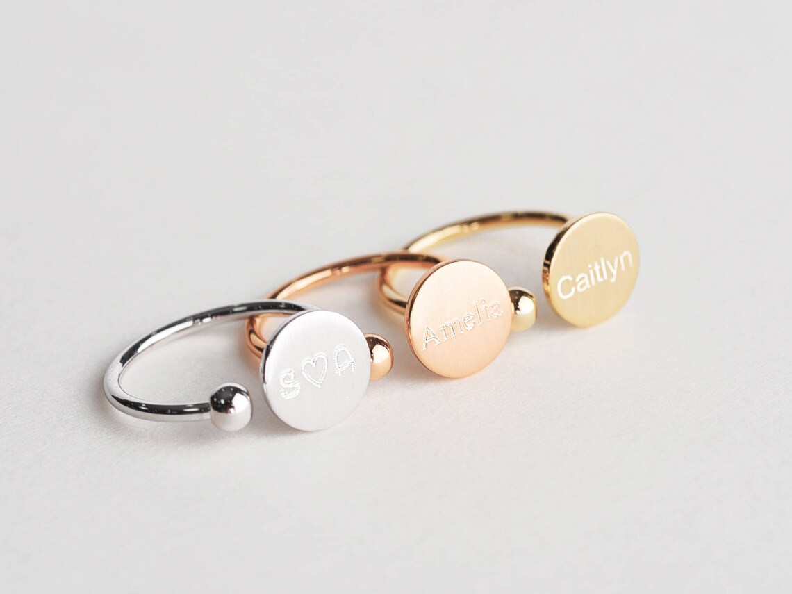 Engraved Ring Best Friend Ring Custom Name Ring | Etsy