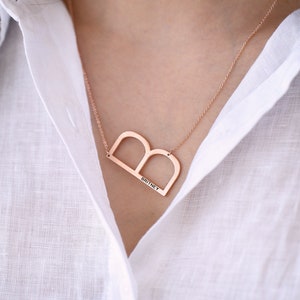 Custom Monogram Necklace Custom Initial Necklace Personalized - Etsy