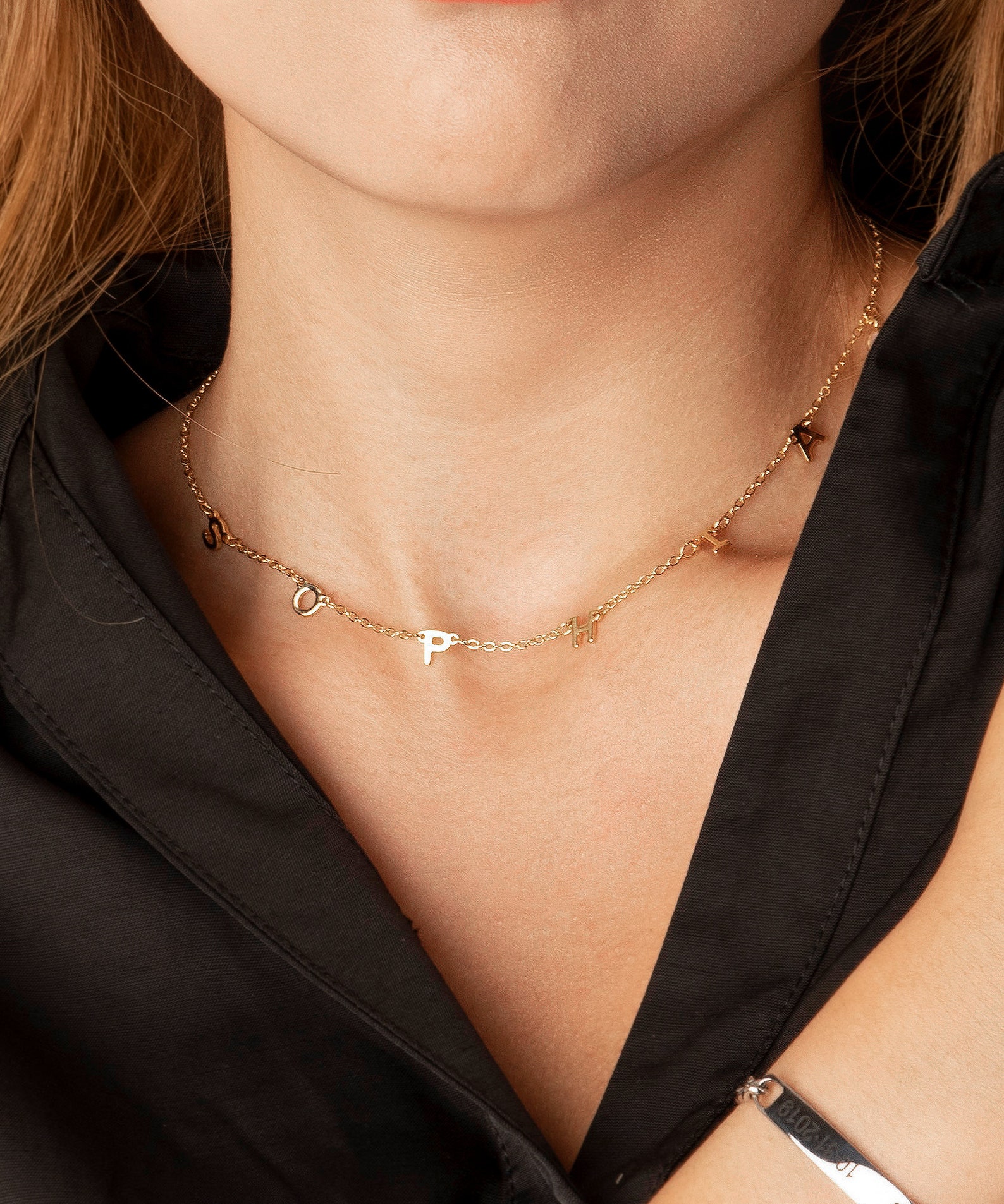 Initials Necklace Name Necklace for Women Custom Letter - Etsy