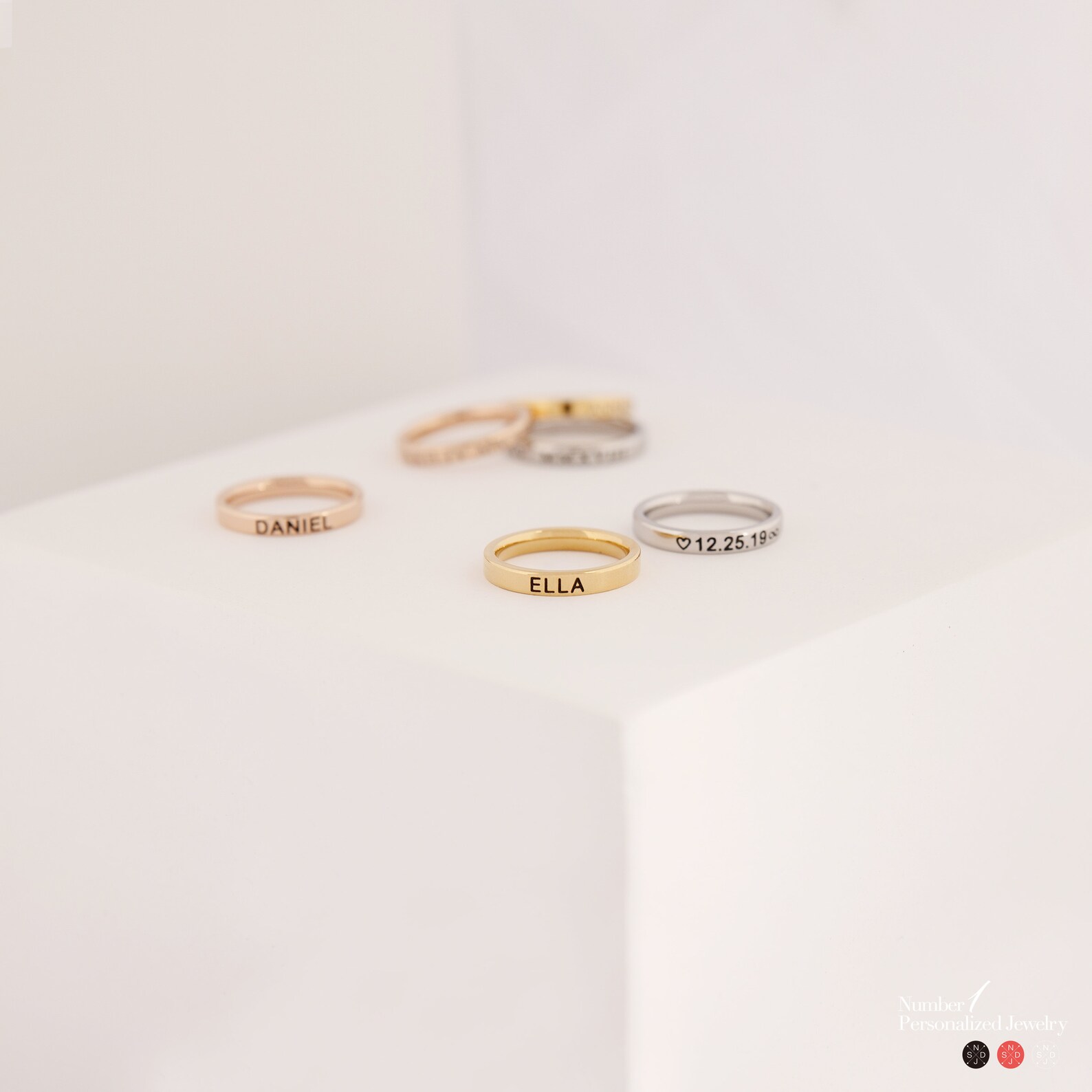 Rings for Women, Personalized Word Ring, Personalized Inside Outside ...
