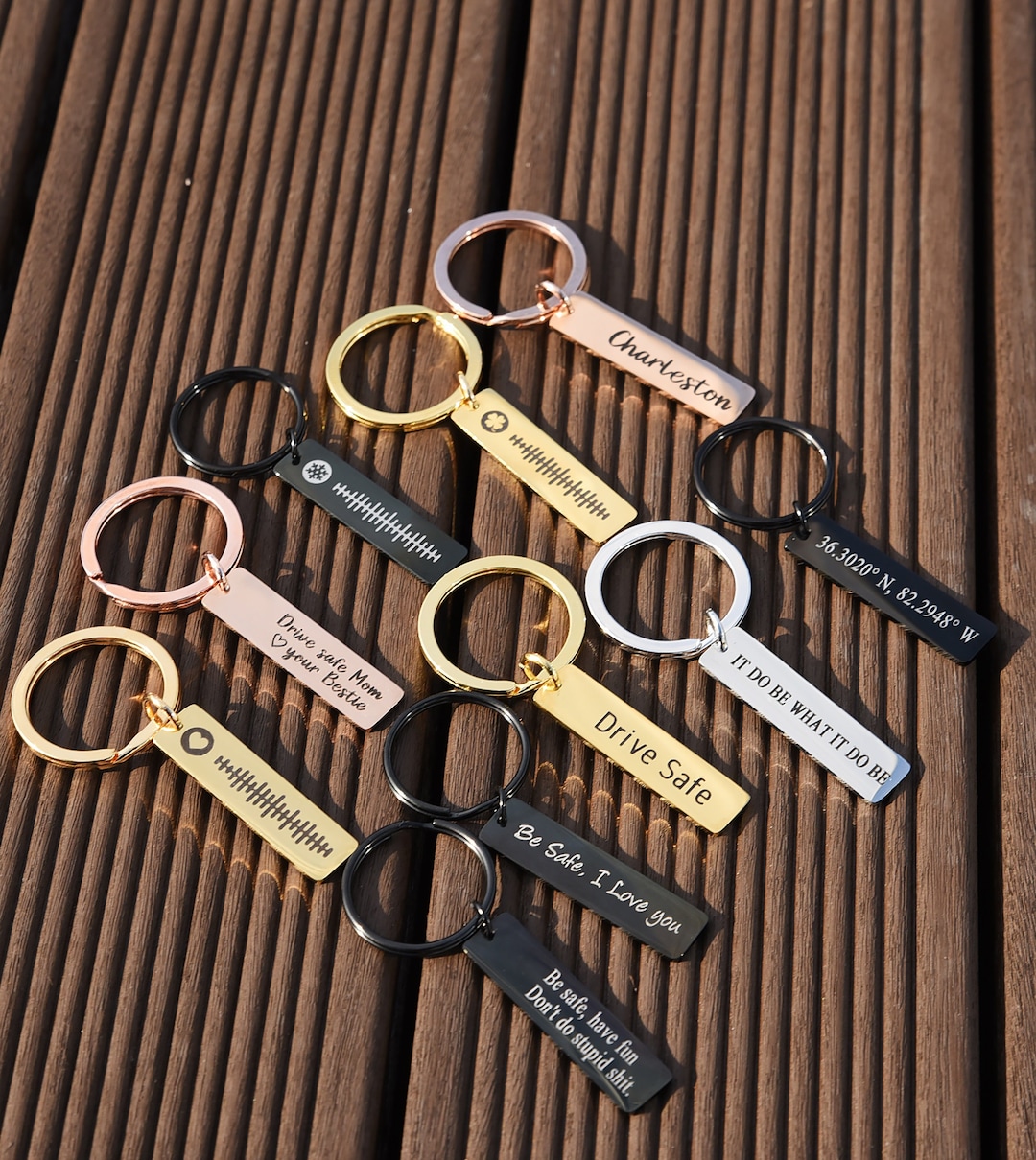 Custom Music Keychain, Keychain With Initials, Customized Keyring ...