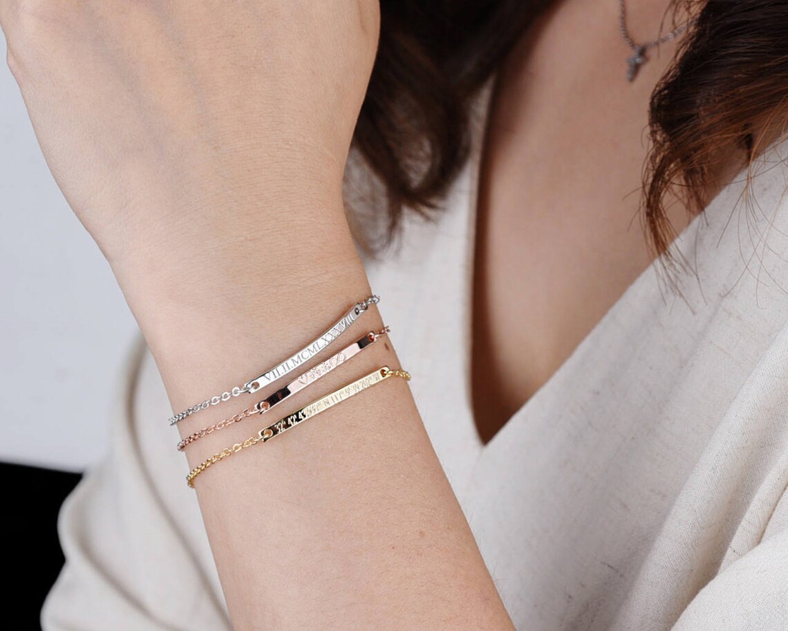 Personalized Bracelet for Women Personalized Gift Engraved | Etsy