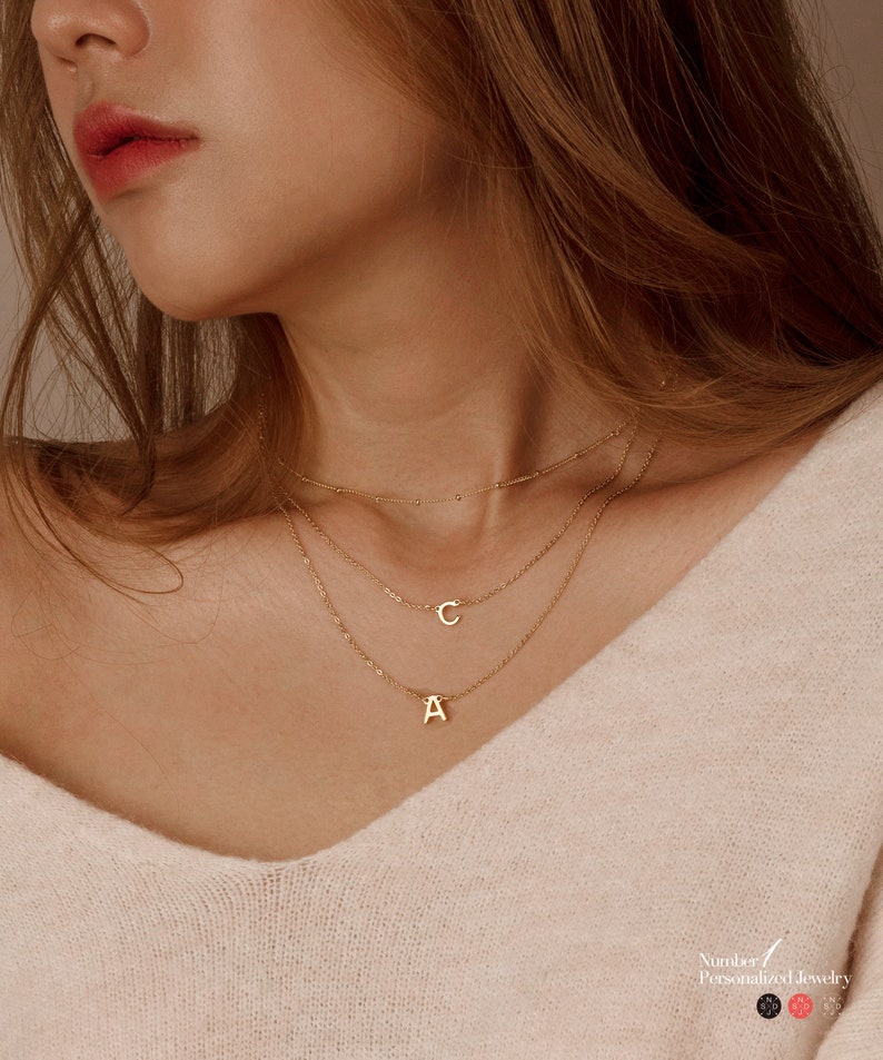 Initial Necklace for Women Letter Necklace Initial Jewelry - Etsy