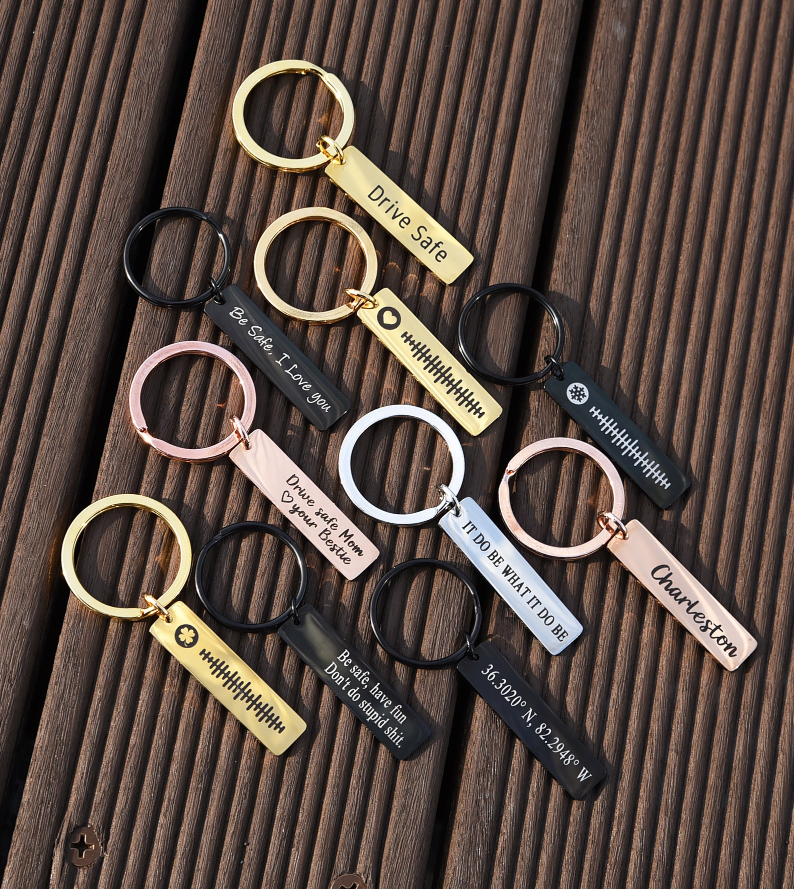 Personalized Keychain Metal Engraved Keychain Custom Engraved - Etsy