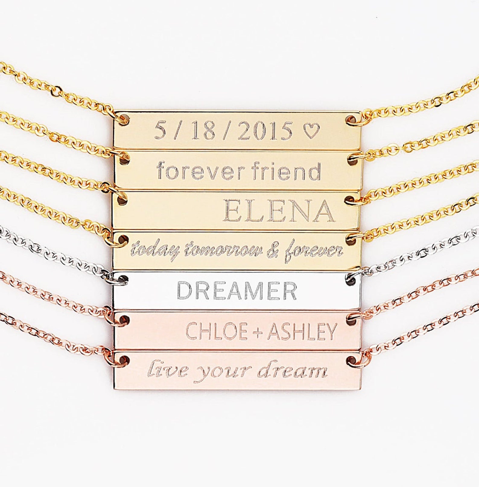 Personalized Necklace Gold Name Necklace Engraved Necklace | Etsy