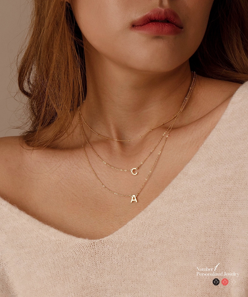 Initial Necklace for Women Letter Necklace Initial Jewelry - Etsy