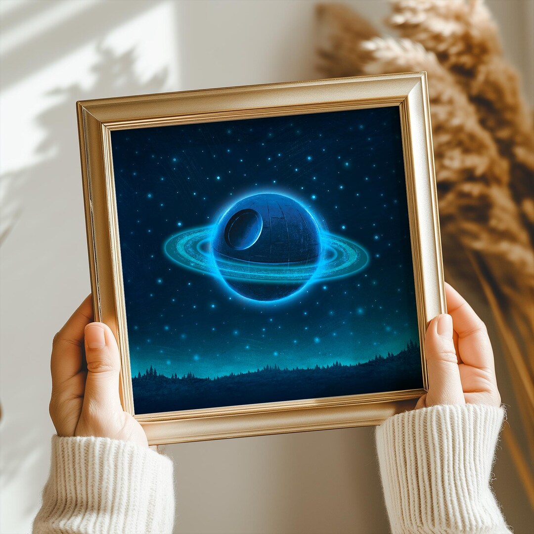 Midnight Death Star | Poster Art Print | Starry Night Home Decor ...