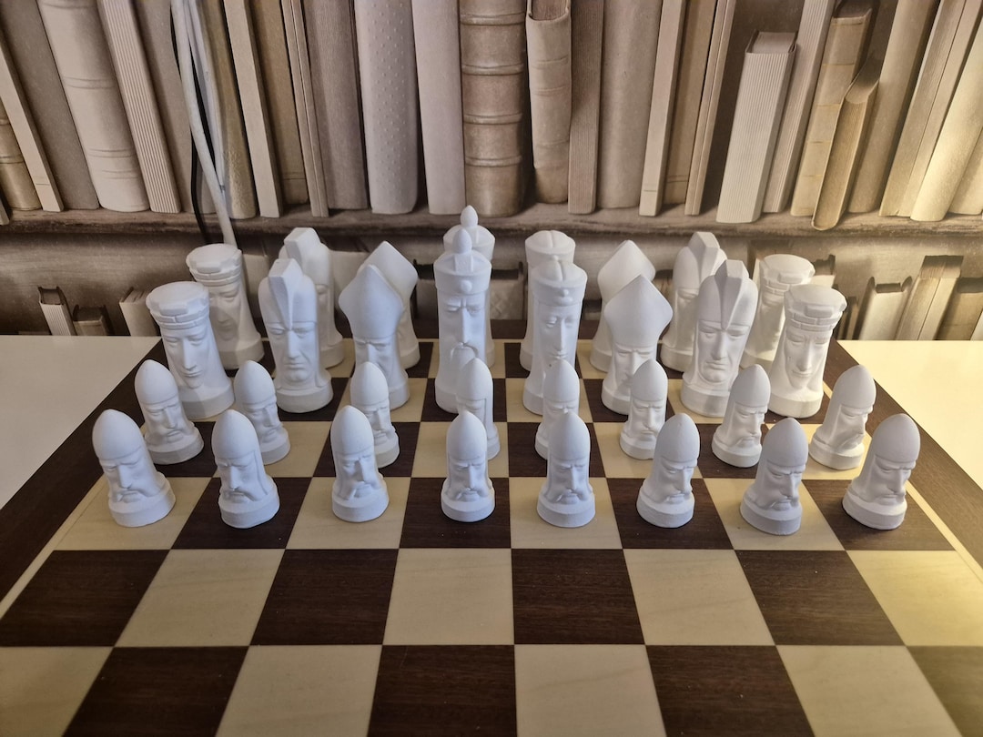 Gothic Heads Chess Set, Paint or Decorate Yourself, Blank Ganine Chess ...