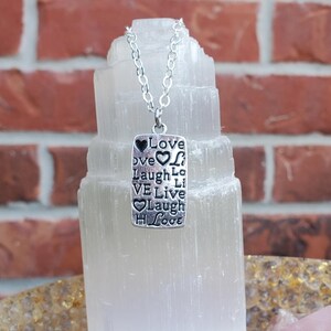Love Laugh Live Necklace, Motivational Necklace, Charm Necklace ...