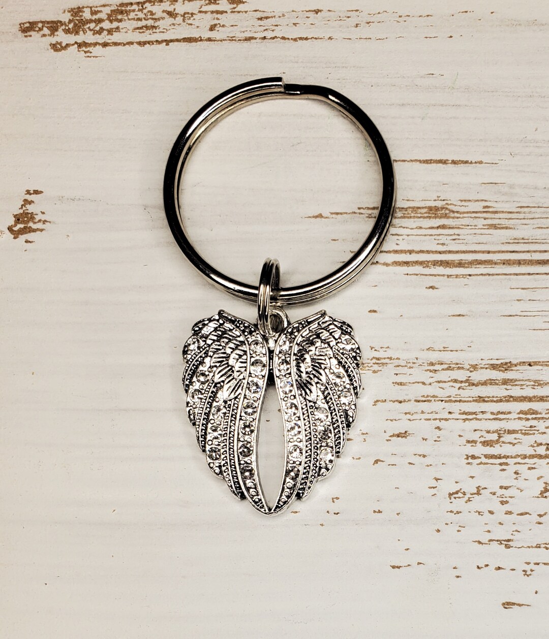 Crystal Angel Wings Keychain, Rhinestone Wings Keychain, Religious ...