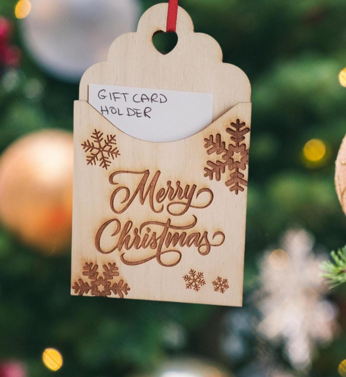 Gift Card Holder Ornament, Gift Card Holder Christmas, We Wish You a ...