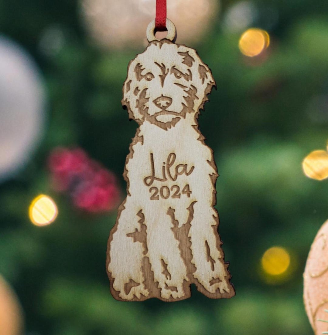 Mini Golden Doodle Ornament, Mini Goldendoodle Christmas Ornament, Mini ...