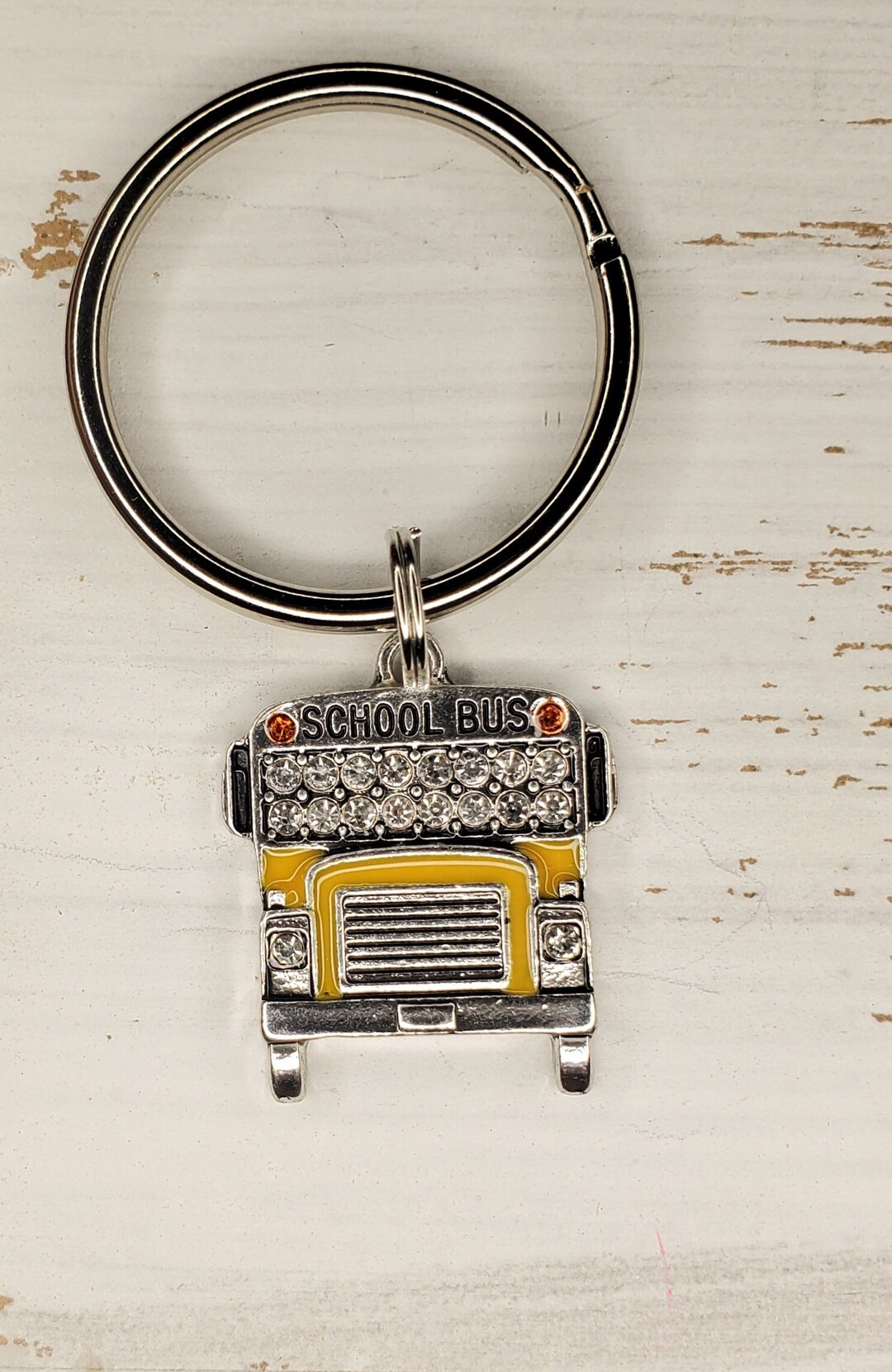 Crystal School Bus Keychain, Rhinestone Bus Keychain, Bus Driver ...