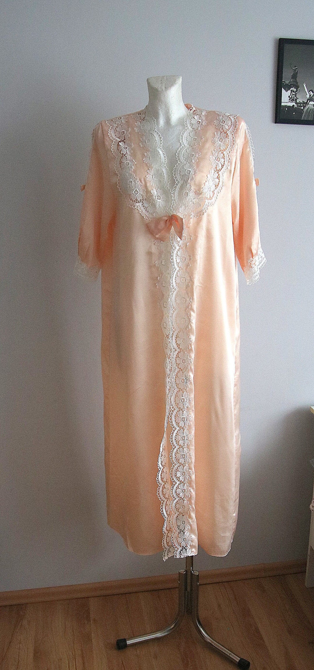 Vintage Boudoir, Women's Bathrobe, Hiilya, Long, Lace, Bow, Size EUR 40 ...