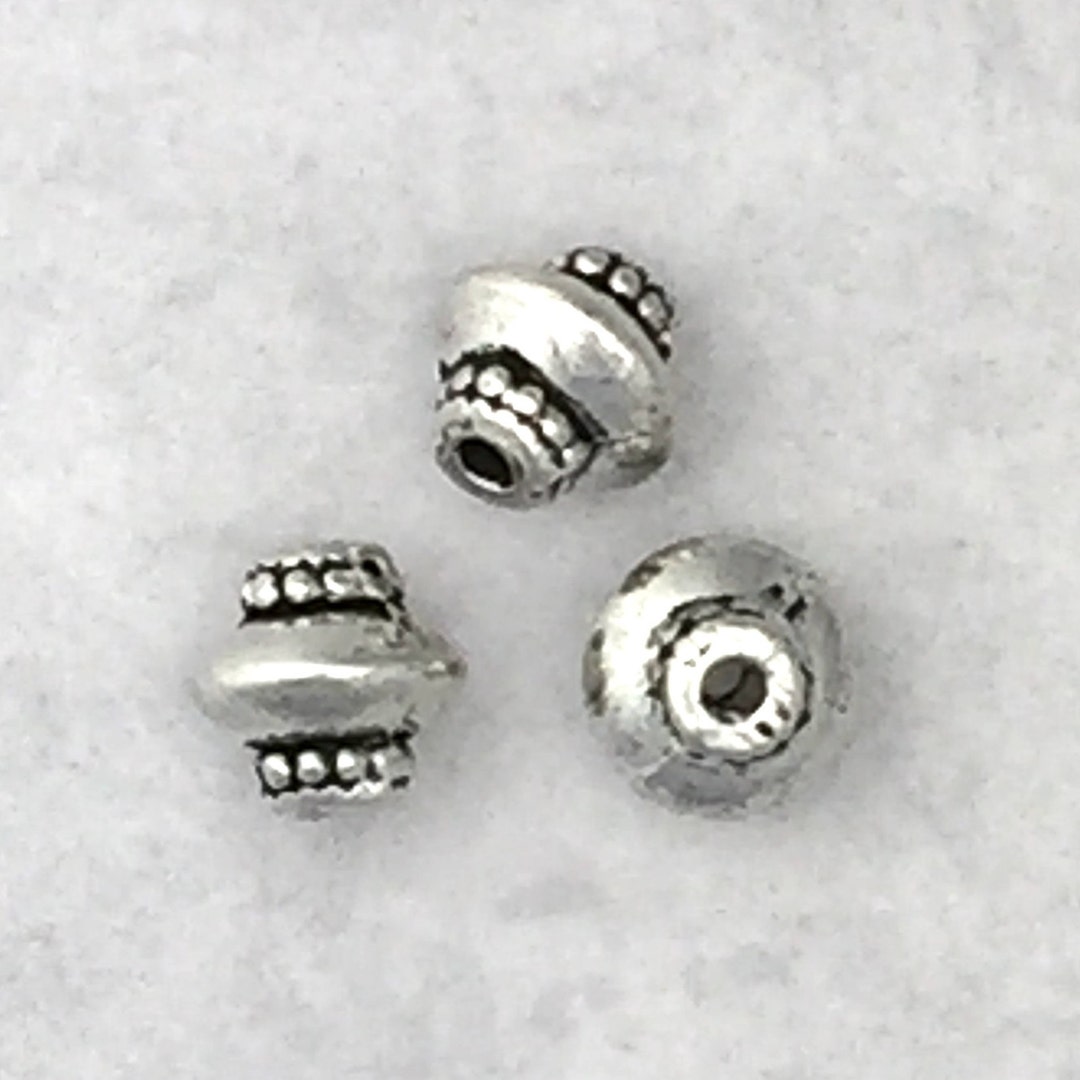 20 Pcs 7mm Antique Silver Lantern Beads Lantern Spacer Beads Bicone ...