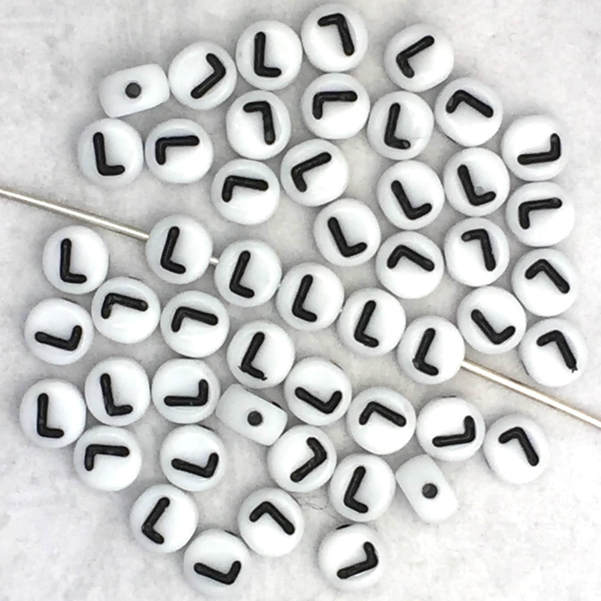White Alphabet Bead Letter L Porcelain Beads Czech Glass | Etsy