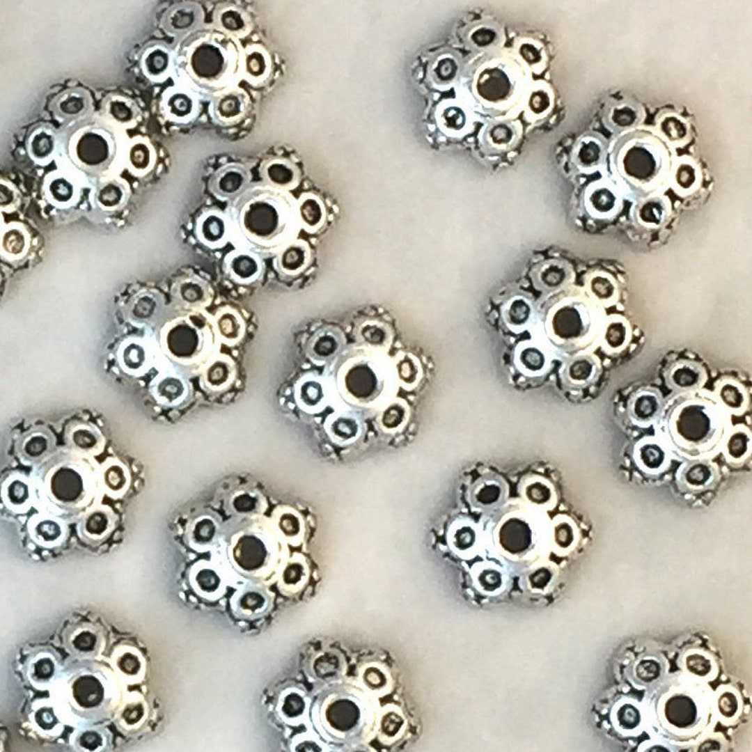9mm Antique Silver Flower Bead Cap, 50 Bead Caps for Jewelry Making - Etsy