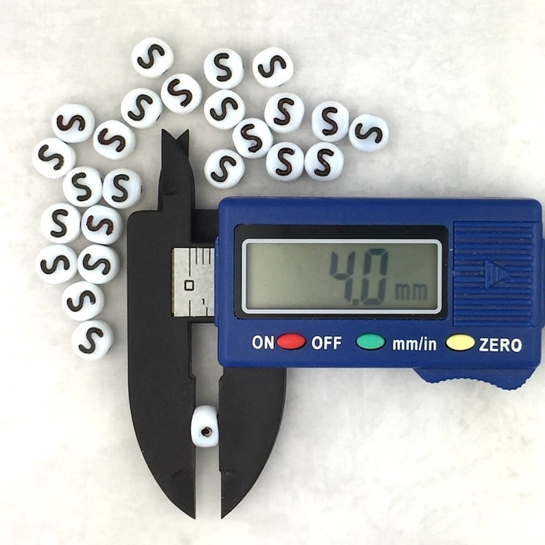 Alphabet Bead Letter S White/Black Porcelain Beads | Etsy