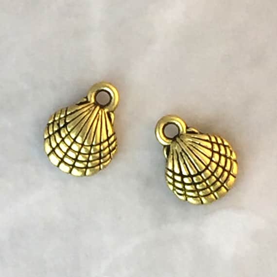 10 Pcs Gold Shell Charm Gold Shell Pendant Seashell | Etsy