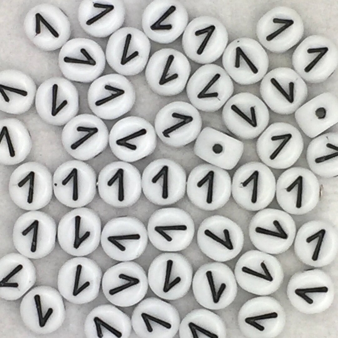 Number 1 Bead - Czech Glass Bead - 6mm White/black Porcelain Beads ...
