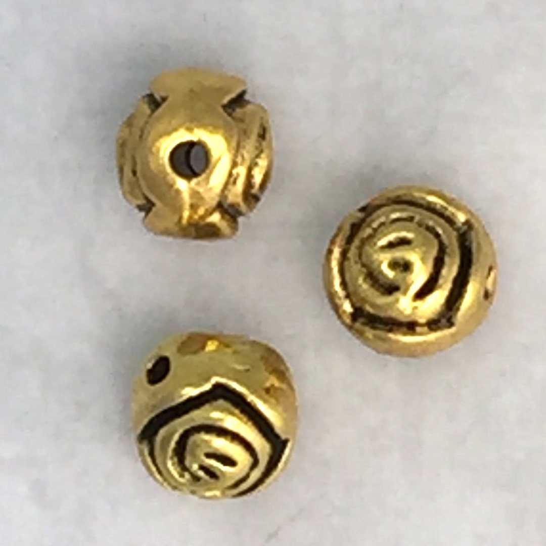 Antique Gold Rosebud Beads, 7mm Round Bead, 20 Pieces - Etsy