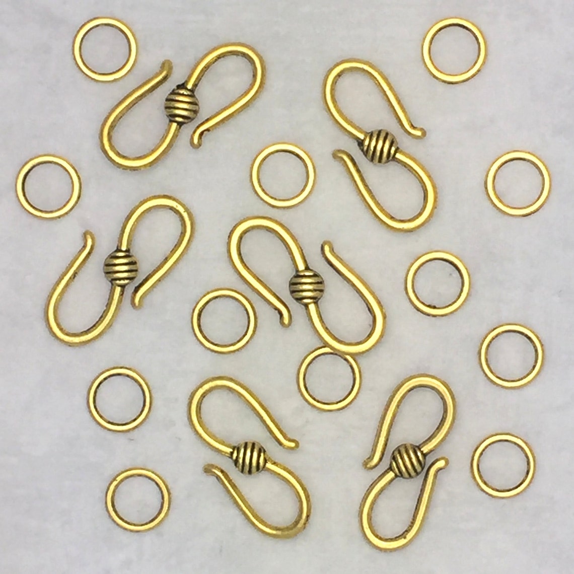 Antique Gold S Hook Clasp With Jump Rings for Necklaces or Bracelets - Etsy