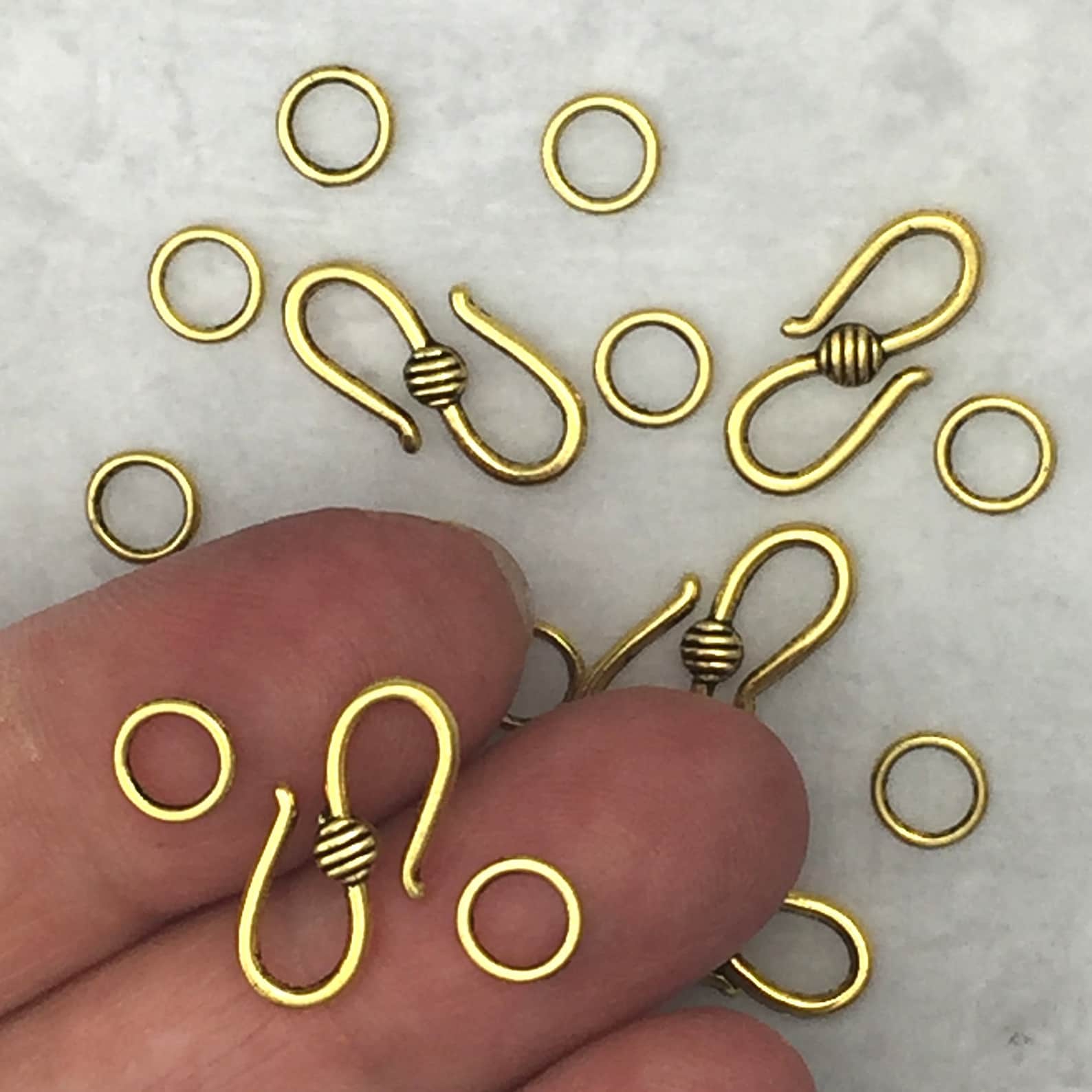 Antique Gold S Hook Clasp With Jump Rings for Necklaces or Bracelets - Etsy