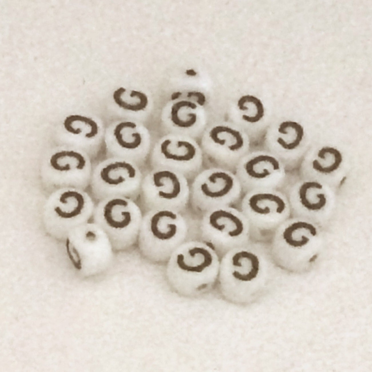 Alphabet Bead Letter G White/Black Porcelain Beads | Etsy