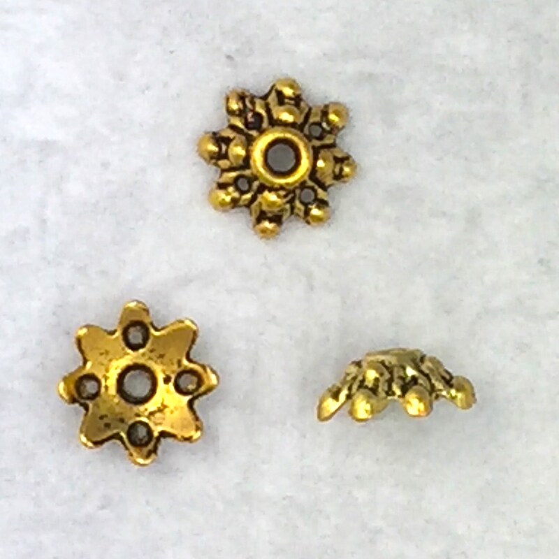 Gold Snowflake Bead Caps - Etsy