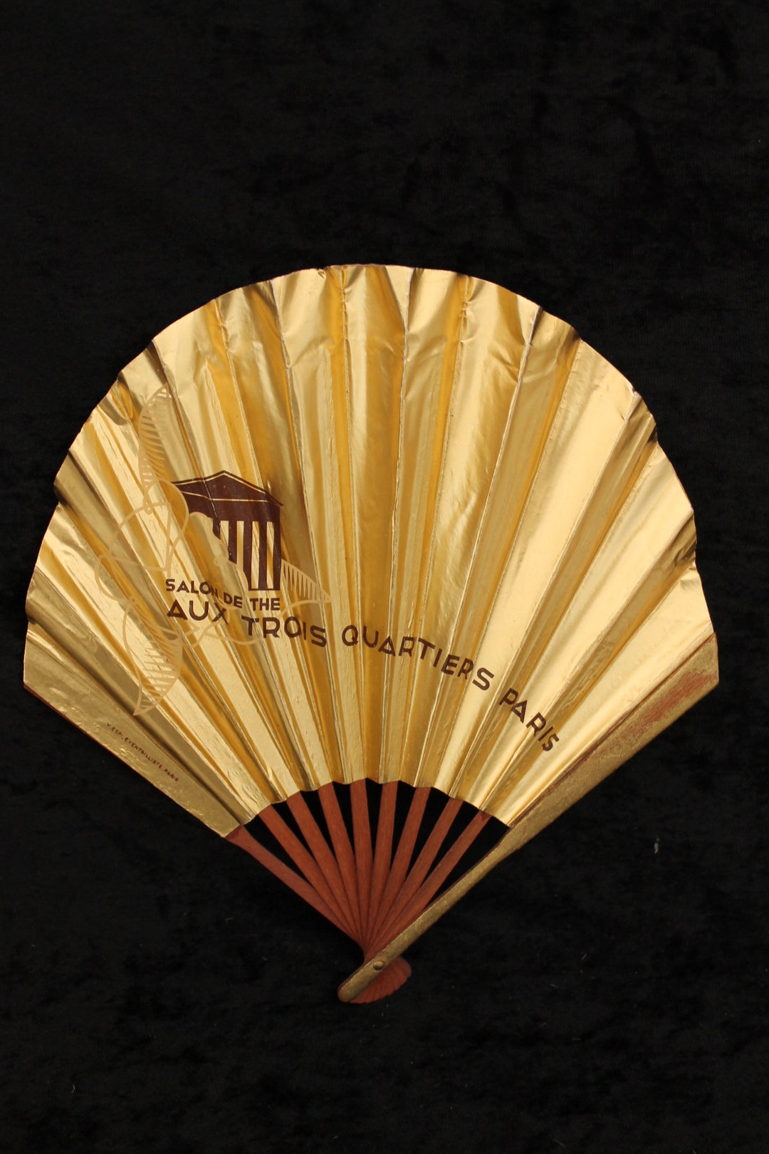 Edwardian Advertising Fan French Balloon Shape Fan Wood and - Etsy