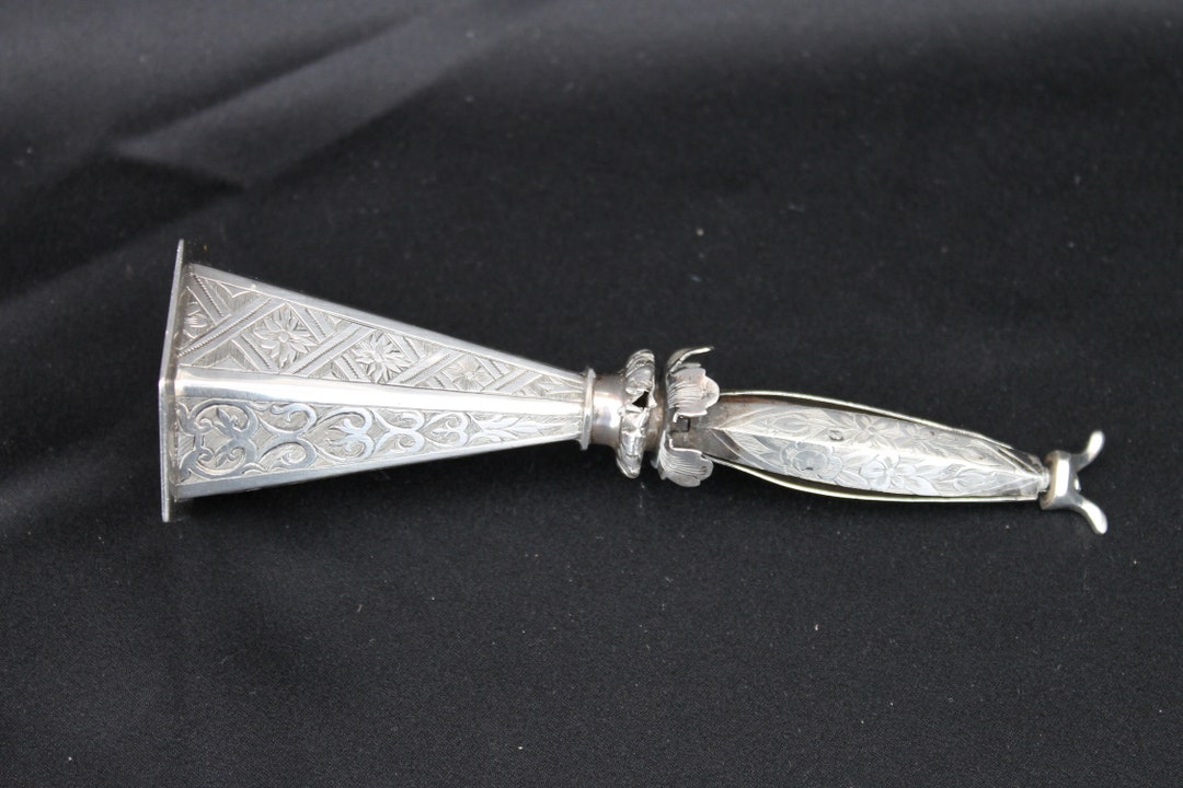 Victorian Engraved Silver Tussie Mussie Posy Holder Brides - Etsy