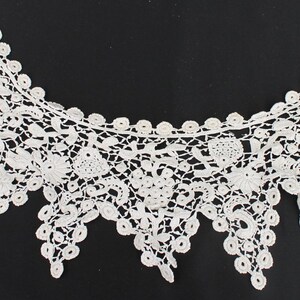 Antique Handmade Lace Collar, Victorian Irish Crochet Lace Effect White ...