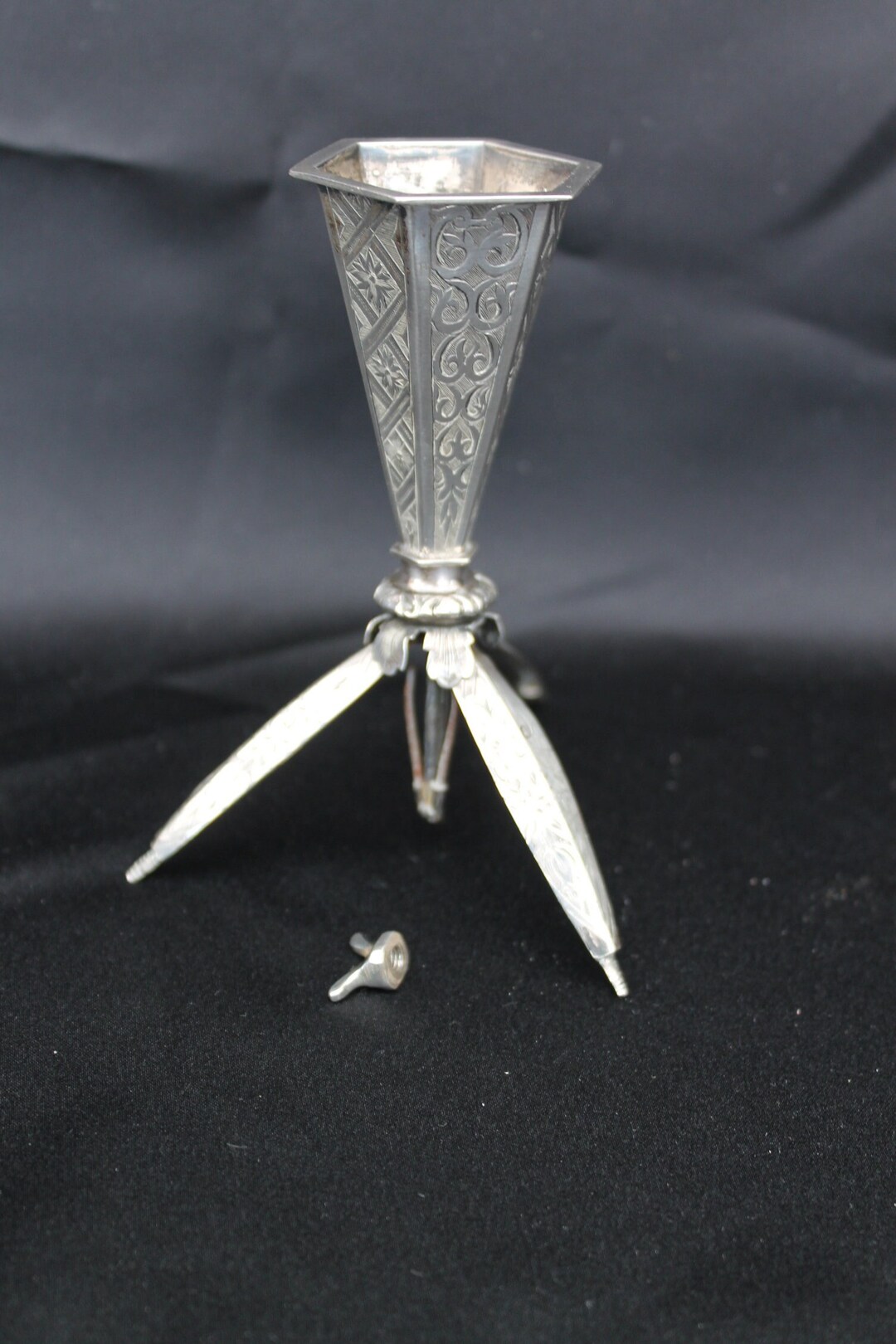 Victorian Engraved Silver Tussie Mussie Posy Holder, Brides Antique ...