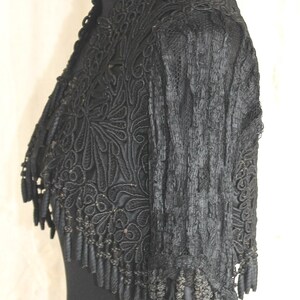 Antique Victorian Lace Bolero Jacket, Beaded Tassel Trim, Gothic ...