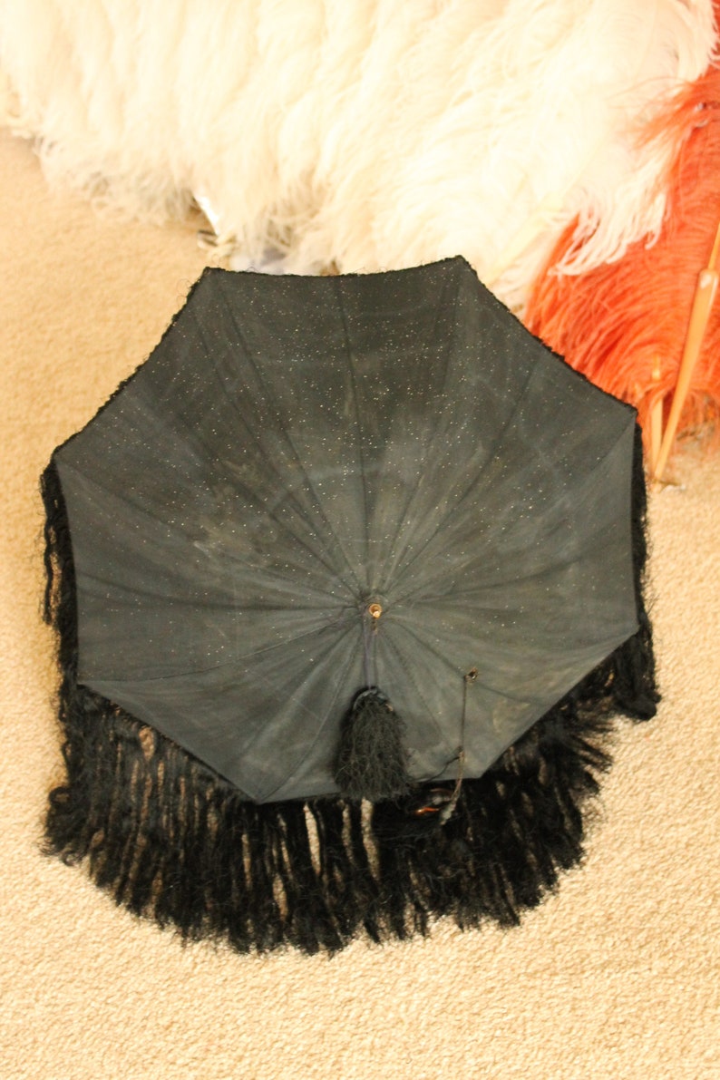 Victorian Black Carriage Parasol Antique Folding Wooden - Etsy