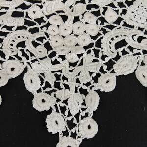 Antique Handmade Lace Collar, Victorian Irish Crochet Lace Effect White ...