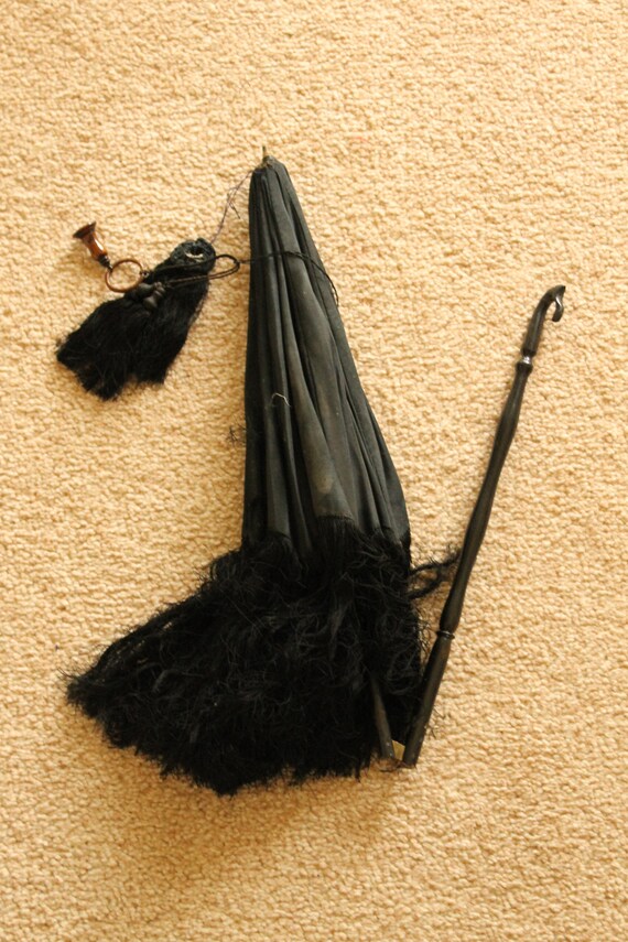 Victorian Black Carriage Parasol Antique Folding Wooden - Etsy