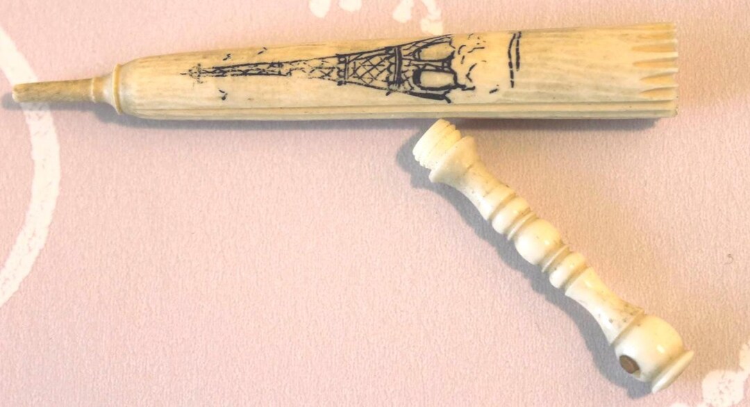 Victorian Carved Bone Needle Case, Eiffel Tower Stanhope, French ...