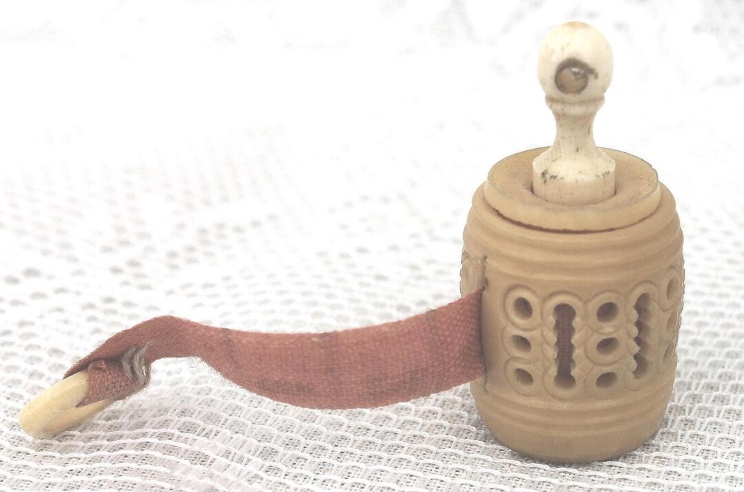 Victorian Stanhope Tape Measure, Tagua Nut Sewing Accessory With ...