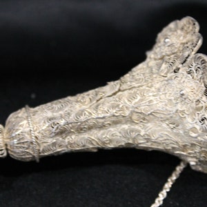 Antique Continental Silver Filigree Posy Holder, Victorian Tussie Mussie, Bridal Bouquet Holder ...