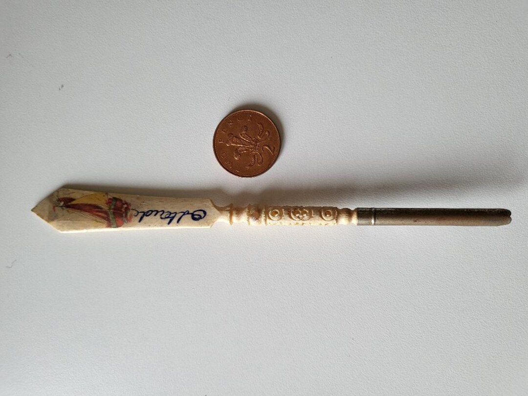 Antique Bovine Bone Stanhope Dip Pen, Souvenir of Odteude?, Keepsake ...