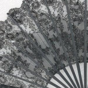 Large Victorian Black Silk & Lace Hand Fan Antique 1890s - Etsy
