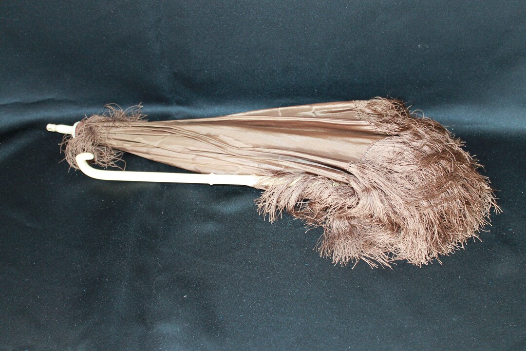 Victorian Carriage Parasol, 1850s Folding Parasol, Cream Bovine Bone ...