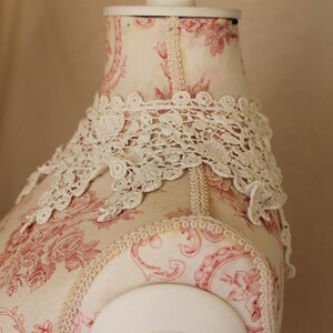 Antique Handmade Lace Collar, Victorian Irish Crochet Lace Effect White ...