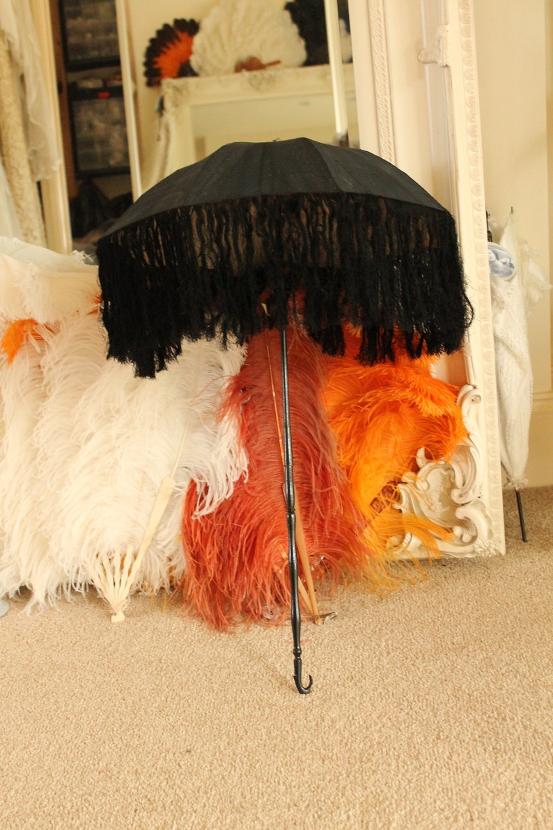 Victorian Black Carriage Parasol Antique Folding Wooden - Etsy