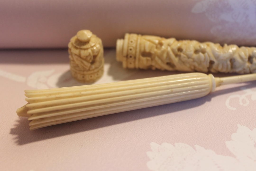 Victorian Bovine Bone Needle Cases, Carved Sewing Etui - Etsy