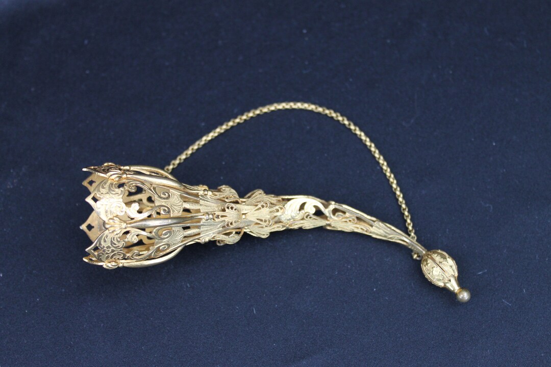 Victorian Gold Coloured Tussie Mussie Posy Holder Brides - Etsy